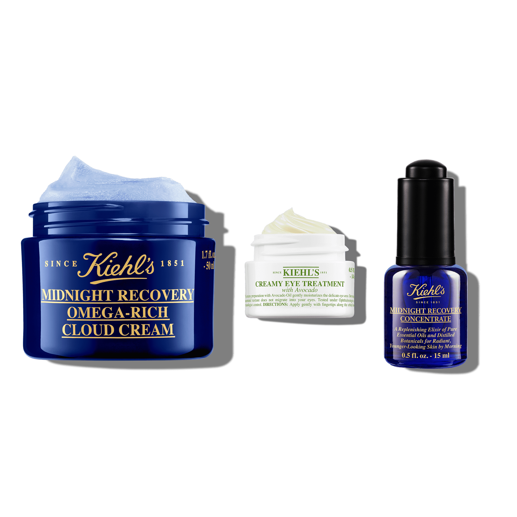 Midnight Recovery Öl, Omega-Creme & Avocado-Augencreme | Kiehls